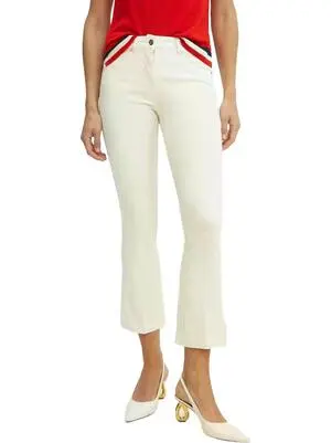Luisa Spagnoli Logo-plaque Flared Jeans - White