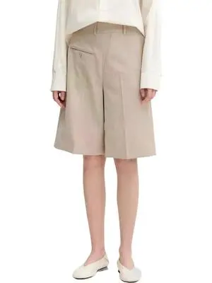 MAISON MARGIELA Front-crease Welt-pocket Shorts - Neutrals