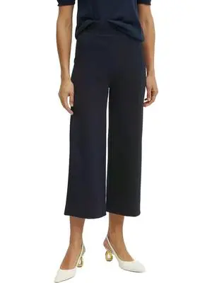 Luisa Spagnoli Ribbed Wide-leg Trousers - Blue