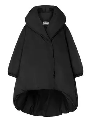 Moschino High-collar Oversized Coat - Black