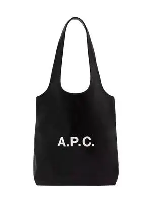 A.p.c. Logo-plaque Leather Tote - Black
