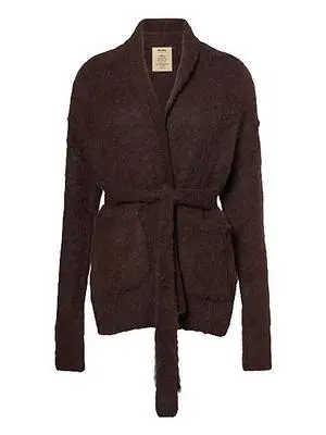 UMA WANG Bushed Belted Stretch-Wool Cardigan