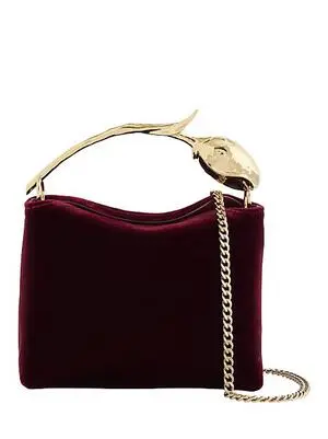 Erdem Bloom Mini Velvet Top Handle Bag - Malbec