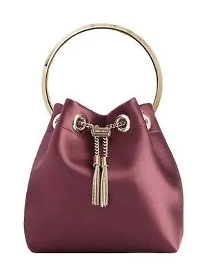JIMMY CHOO Bon Bon Top-handle Bag - Deep Merlot/gold