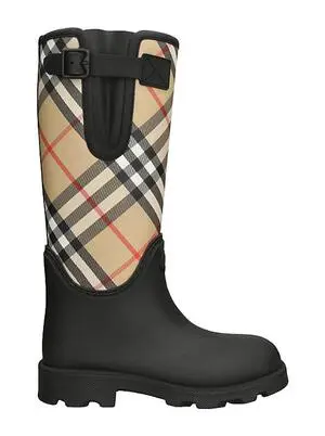 Burberry Rubber Marsh Stamp High Boots - Black