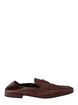 Prada Antiqued Leather Loafers - Brown