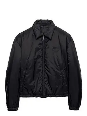Prada Re-nylon Triangle-logo Woven Jacket - Black