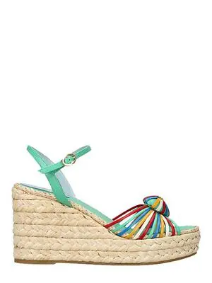 Valentino Garavani Royal Wedge Leather Wedge Sandals - Mult/other
