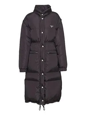 Prada Longline Padded Down Coat - Black