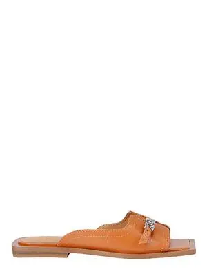 GANNI Butterfly Faux-leather Flat Sandals - Camel