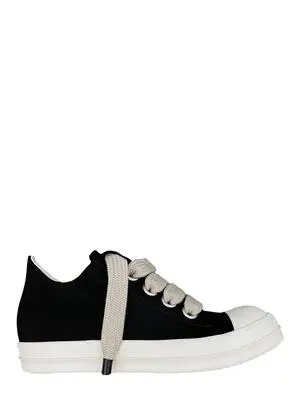 Rick Owens Jumbo Lace Denim Low Sneakers - Black