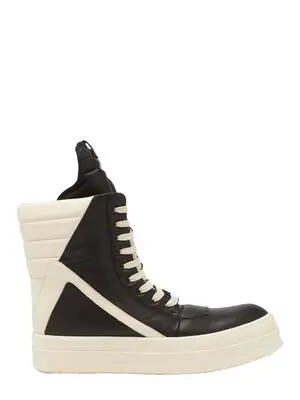 Rick Owens Hollywood Runway Mega Geobasket High Top Sneakers - Black