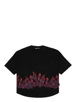 Palm Angels Flames Over T-shirt - Black