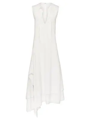 JW Anderson Striped Double Layer Sleeveless Dress - Off White/grey