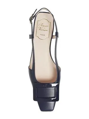 ROGER VIVIER Belle Vivier Leather Slingback Pumps - Blu Chiaro
