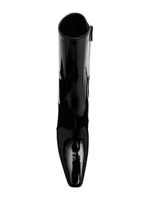 Saint Laurent Rainer Patent Leather Booties - Noir