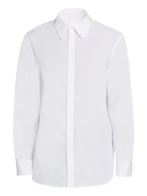 JIL SANDER Men & Apos;s Concealed-placket Cotton Sport Shirt Optic Wh