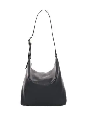 THE ROW Isa Shoulder Bag In Deerskin Leather Blue Notte
