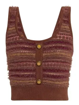 L'Agence Galene Mixed-Stitch Sweater Tank Top Redpat