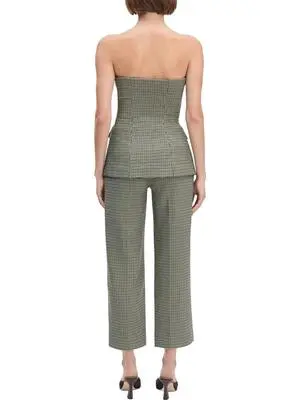 FAVORITE DAUGHTER Phoebe Houndstooth Bustier - Gray