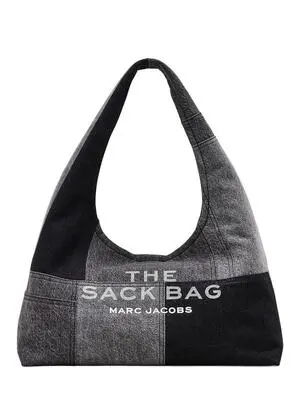 Marc Jacobs The Sack Patchwork Denim Shoulder Bag - Black Denim