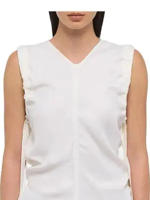 Helmut Lang Ruched Sleeveless Top - Ivory - C05