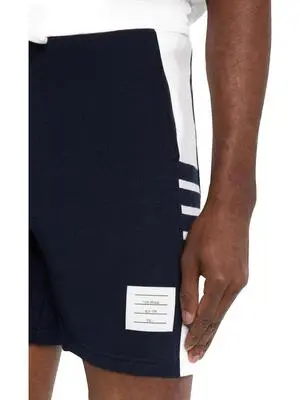 Thom Browne Cotton 4-bar Sweat Shorts - Navy