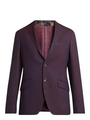 Etro Wool Jacquard Two-button Sport Coat - Burgundy