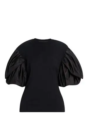 Simone Rocha Sculpted T-shirt With Puff Sleeves - Black