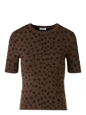 Akris Leopard Jacquard Knit Sweater - Hazel-bark