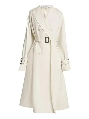 Givenchy Cocoon Shoulder Double-breasted Belted Trench Coat - Ivory