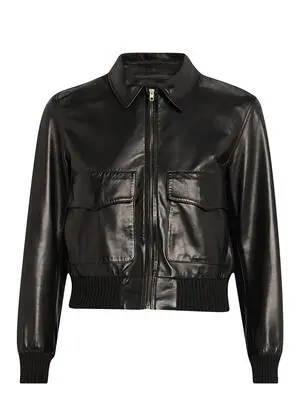 NILI LOTAN Redley Leather Bomber Jacket