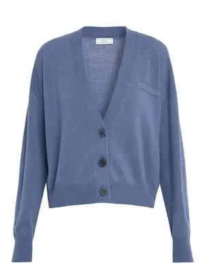 Peserico Button-down Knit Cardigan - Reflection Blue