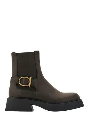 FERRAGAMO Leather Ankle Booties - T Moro