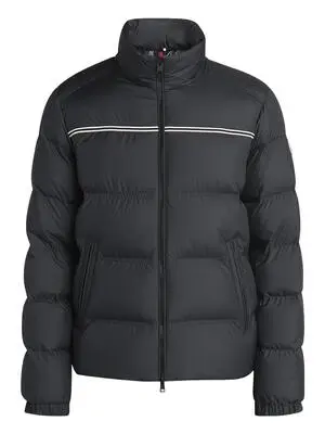 Moncler Quilted Down Jacket With Tricolor Trim Black