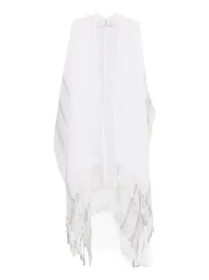 BRUNELLO CUCINELLI Metallic Striped Cotton-Linen Cape
