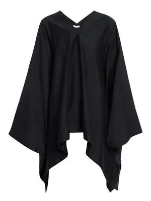 THE ROW Cedar Handkerchief Poncho Top - Black