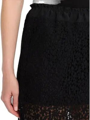 Maria Mcmanus Lace Ruched Midi Skirt - Black