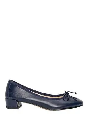 MENINA STEP Sofia Low Block Heel Pumps - Navy