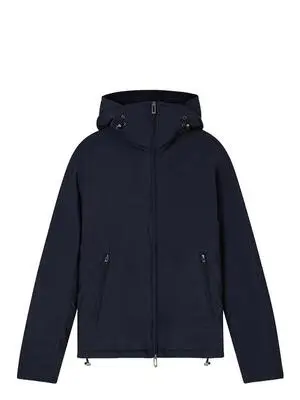 Emporio Armani Travel Essentials Water-repellent Nylon Hooded Jacket - Navy