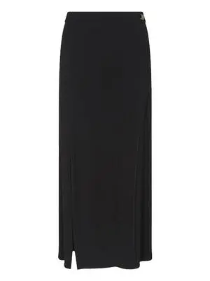 Emporio Armani Viscose Crêpe Interlock Slit Skirt - Black