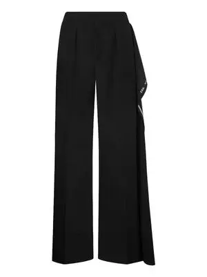 Moschino Pleated Ruffle-detail Trousers - Black