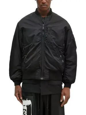 MANASTASH Ribbed Bomber Jacket - Black