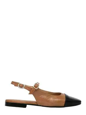 BILLI BI Slingback Cap-toe Ballet Flats - Brown