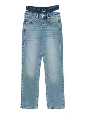 Karl Lagerfeld Straight-leg Jeans With Side Cut - Blue