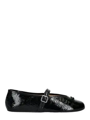 COACH Buckle Patent-leather Ballerina Flats - Black