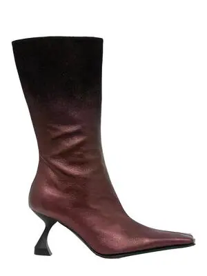 MIISTA 70mm Pearl Leather Boots - Red