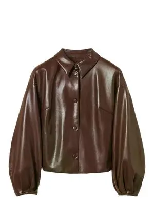 TWINSET Faux-leather Bomber Jacket - Brown