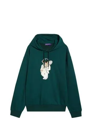 Ralph Lauren Purple Label Polo Bear Cotton And Cashmere Graphic Hoodie - Moss Agate