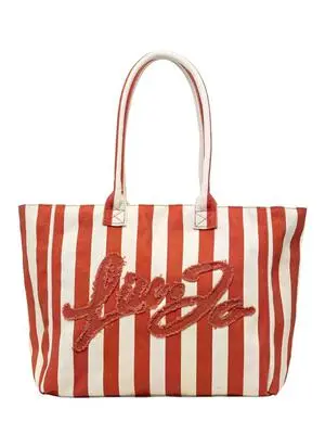 Liu Jo Striped Embroidered Tote Bag - Red